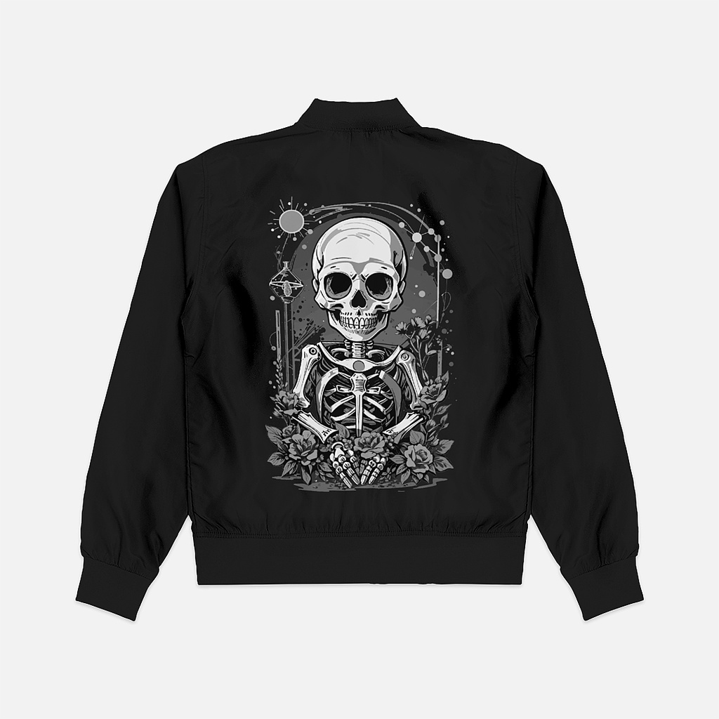 Jual Bomber Jacket Grayscale Skeleton Potret | Shopee Indonesia