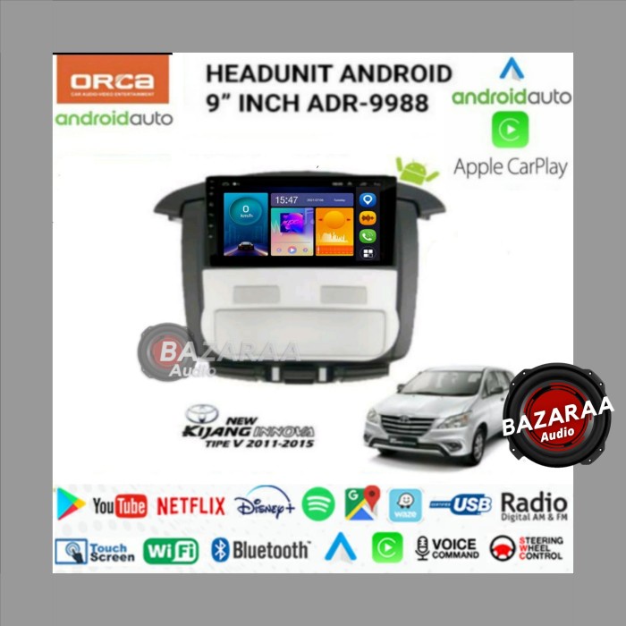 Jual Head Unit Android ORCA 9 Inch INNOVA Tipe V 2011-2015 New Standard ...