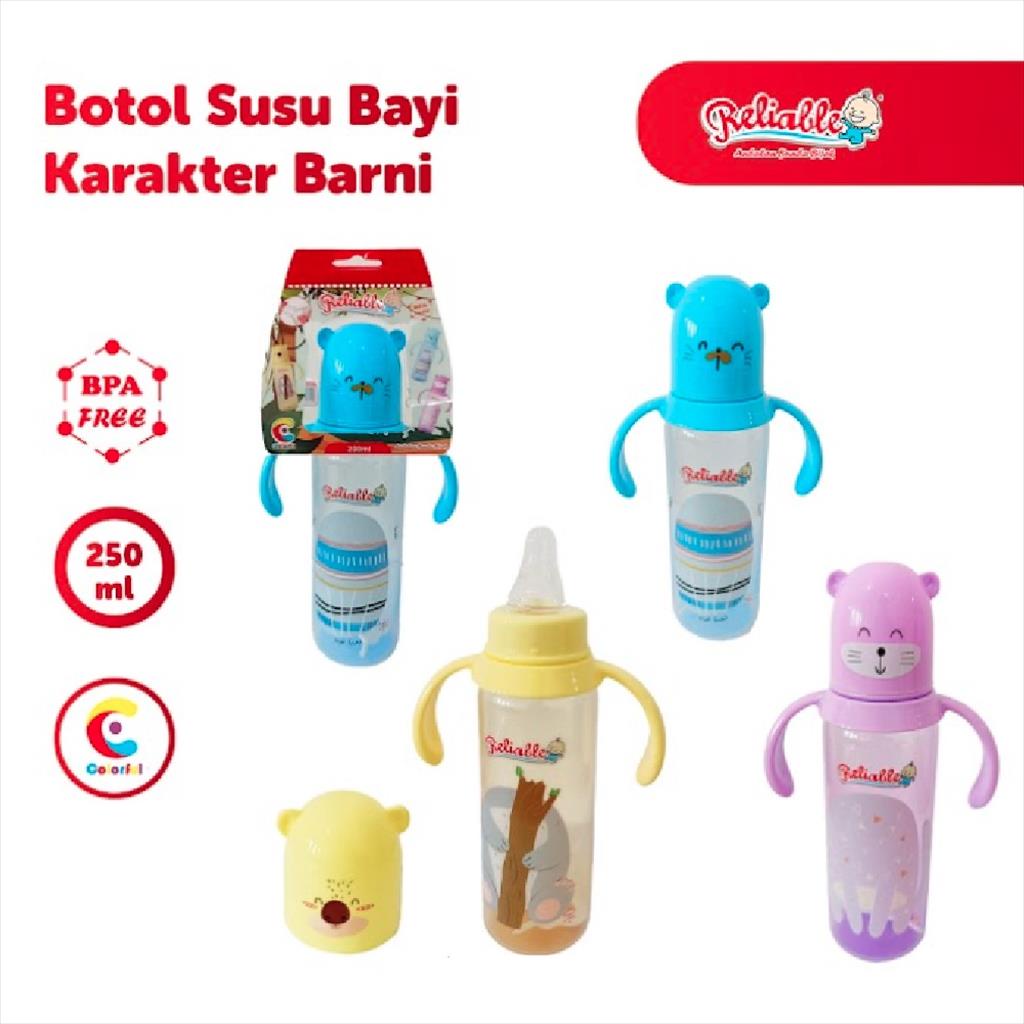 Jual Reliable Botol Susu Bayi Gagang Karakter Barni 250 ml | Shopee ...