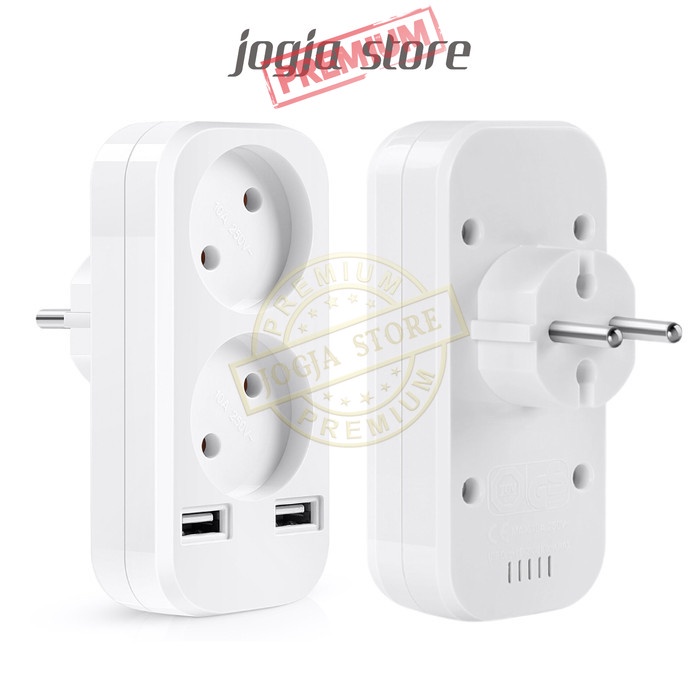 Jual Stop Kontak Traveling 2 Lubang Saklar + 2 Port USB / Colokan ...