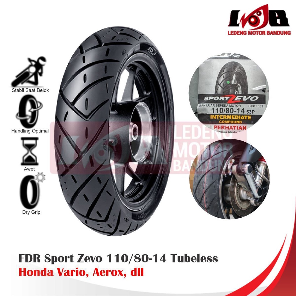 Jual FDR Sport Zevo 110/80-14 Ban Belakang Tubeless Motor Matic Tapak Lebar | Shopee Indonesia