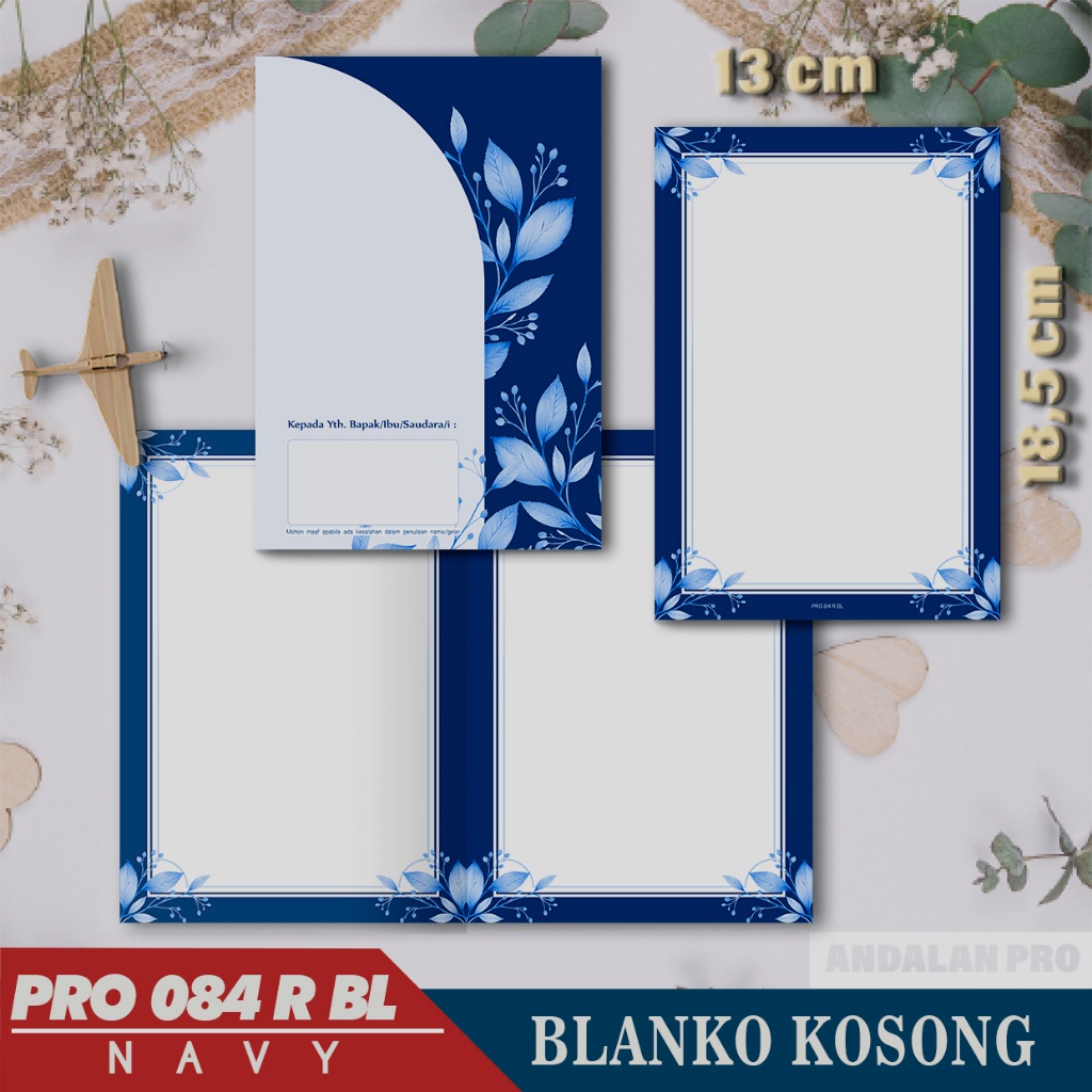 Jual PRO 084 R BL NAVY - Tebal 150 GSM - Blanko Undangan Pernikahan, Khitanan, Ngunduh Mantu ...