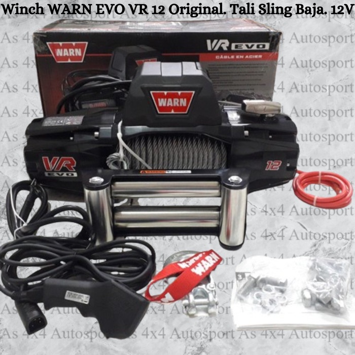 Jual Winch WARN EVO VR 12 Original. Tali Sling Baja. 12V | Shopee Indonesia