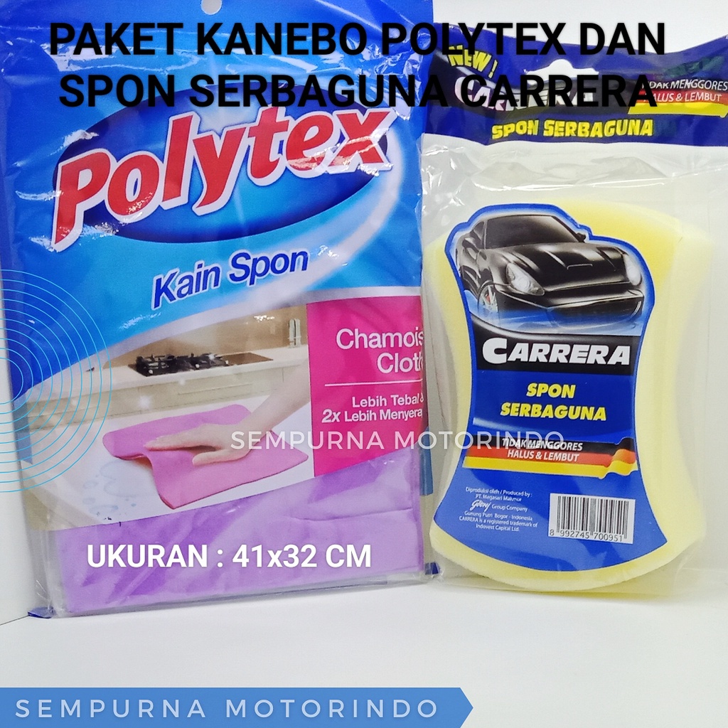 Jual PAKET KANEBO KAIN SPON POLYTEX DAN SPON SERBA GUNA CARRERA ...