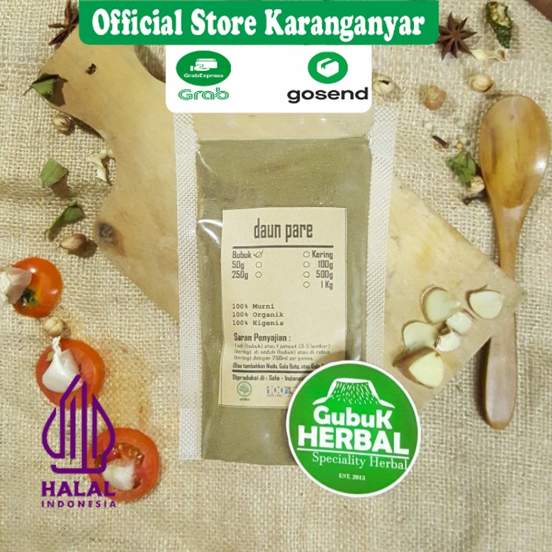 Jual DAUN PARE BUBUK 100 GRAM / Momordica Charantia / BUBUK HALUS ...