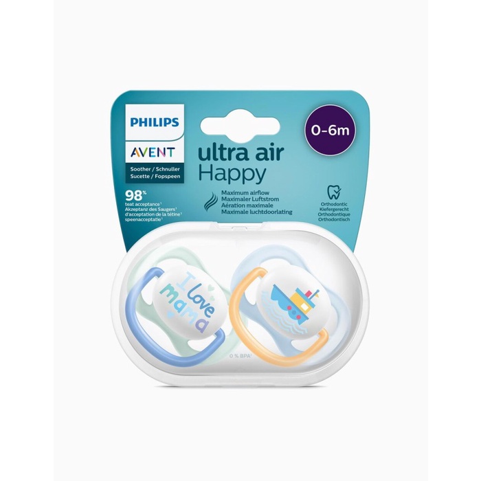 Jual Philips Avent Ultra Air Happy Boys-Empeng Bayi ( 0-6 month ...