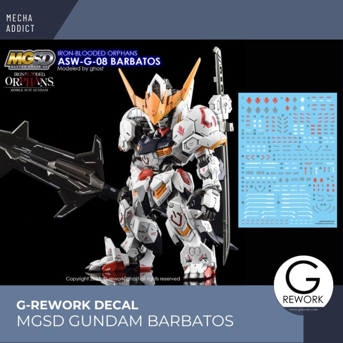 Jual Water Slide Decal MGSD Gundam Barbatos by G-rework | Shopee Indonesia