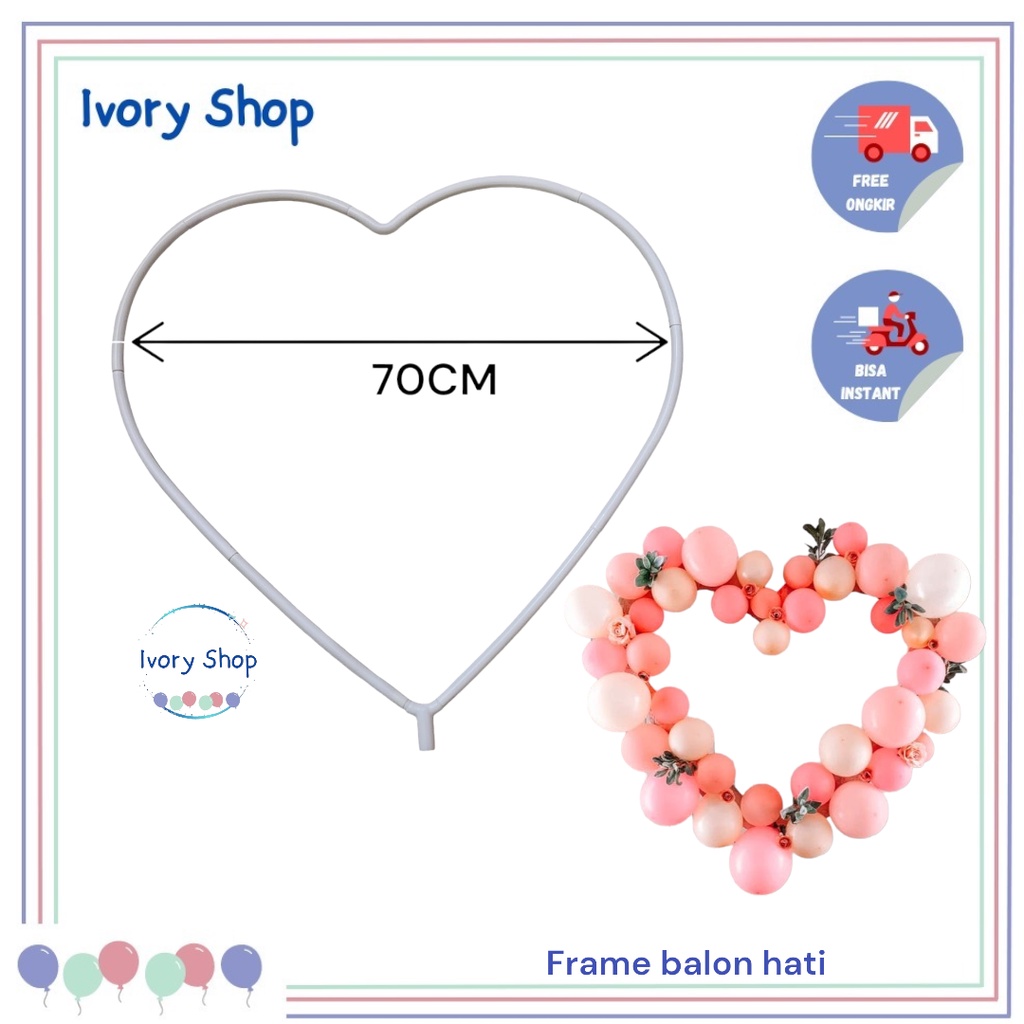 Jual Standing Balonn Dekorasi DIY Frame Balon bentuk Hati lebar 70 cm ...