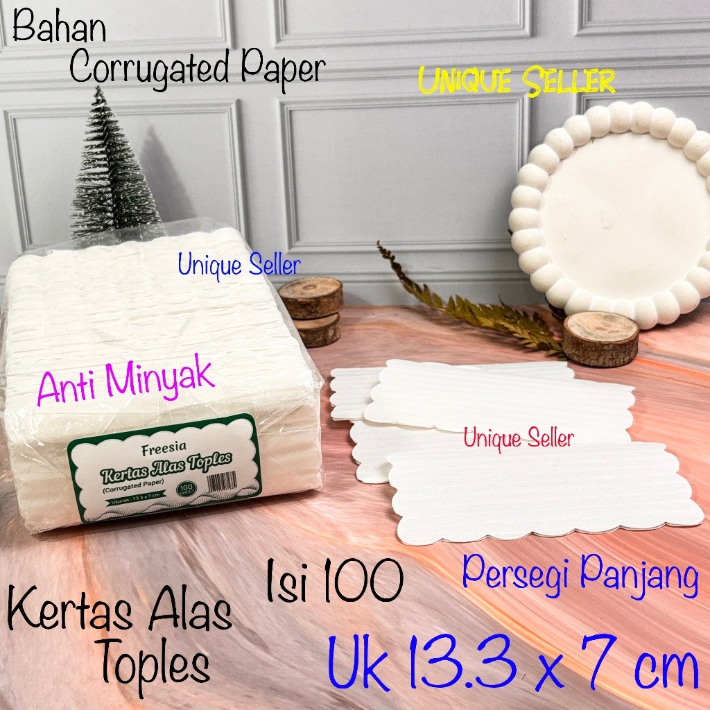 Jual [Isi100] Kertas Alas Toples Persegi Panjang 13.3x7 cm Tahan Minyak ...