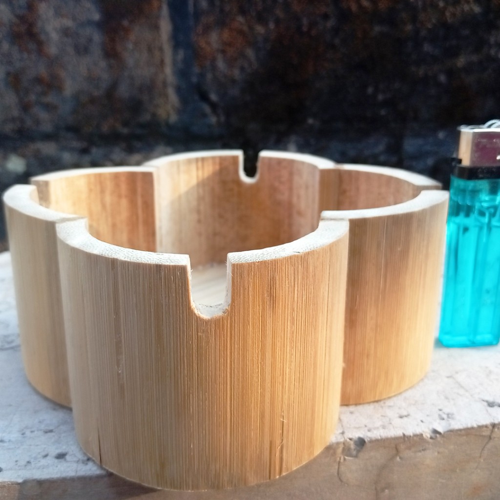 Jual Kerajinan Asbak Bambu Model Bunga, Kerajinan Asbak Dari Bambu ...