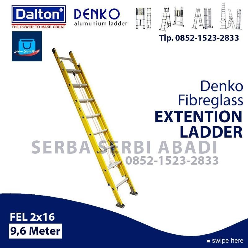 Jual tangga lipat pln fiberglass denko 9,6 meter | Shopee Indonesia