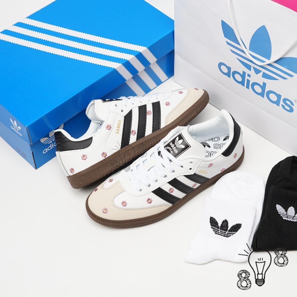 Jual Sepatu Samba OG White Floral Embroidery | Shopee Indonesia