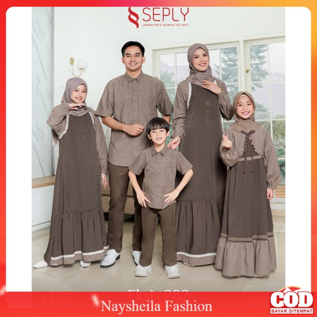 Jual Baju Lebaran 2025 Sarimbit Keluarga Eksis 282 Bitter Brown Seply ...