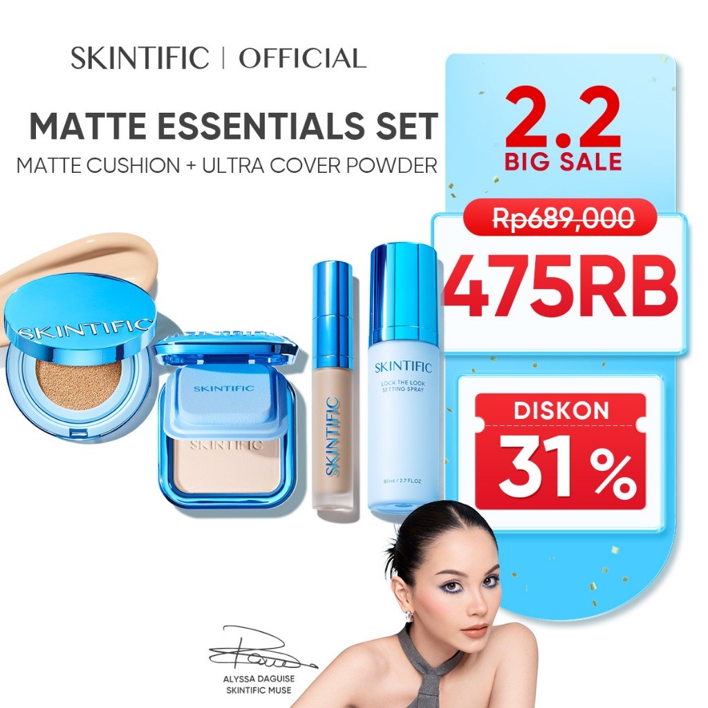 Jual SKINTIFIC - 4pcs Paket Matte Makeup Set | Cover Perfect Serum ...