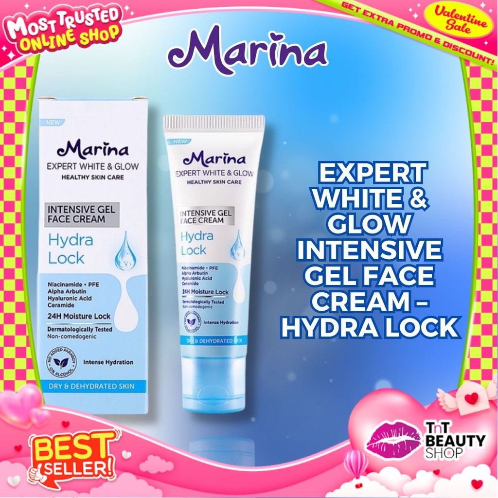 Jual Marina Expert White & Glow Intensive Gel Face Cream – Hydra Lock ...