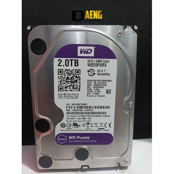Jual HDD Harddisk Hardisk Pc dan cctv 2 TB Merk WD Tipe Purple ...