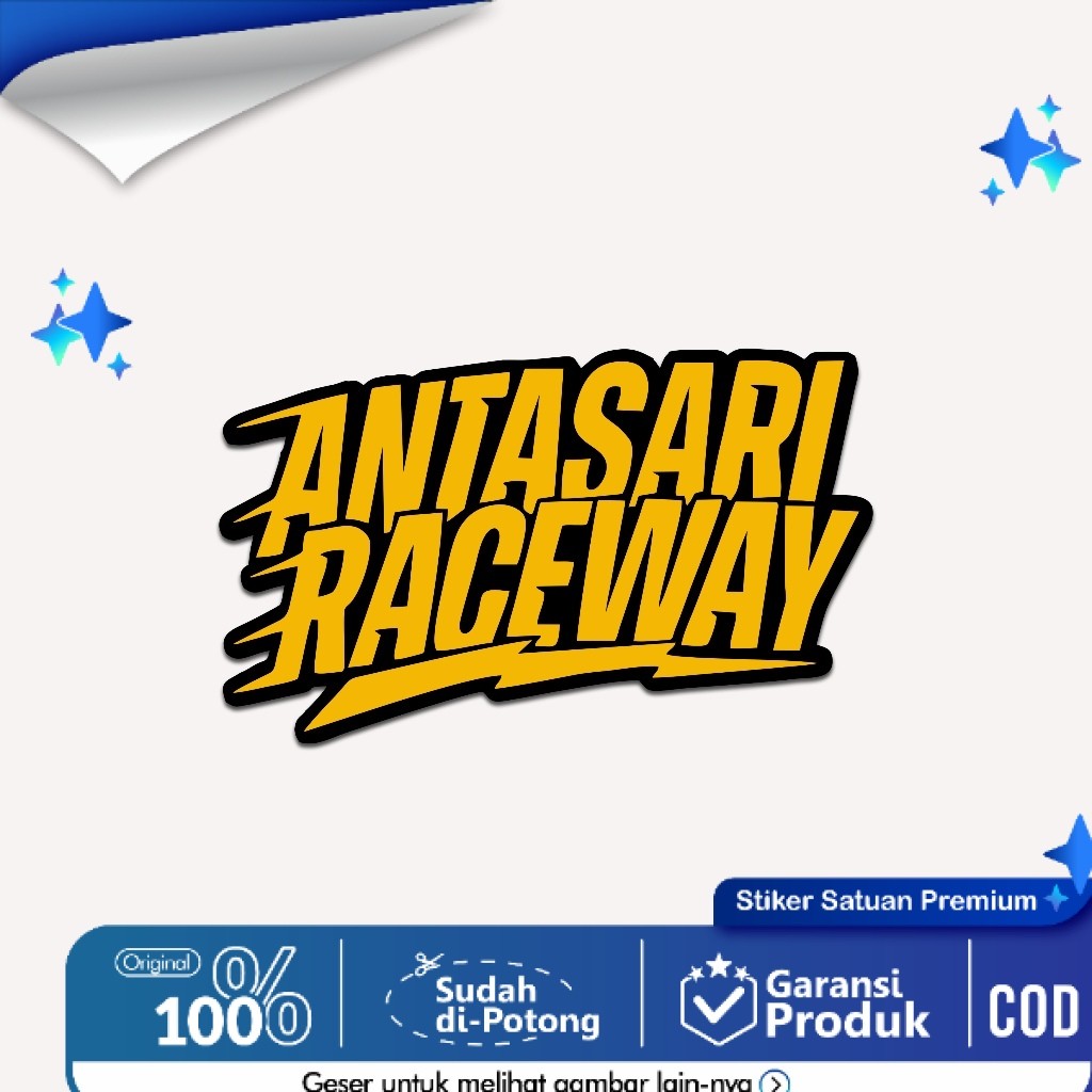 Jual Sticker Helm Motor Antasari Raceway Stiker Race Kuning Vinyl ...
