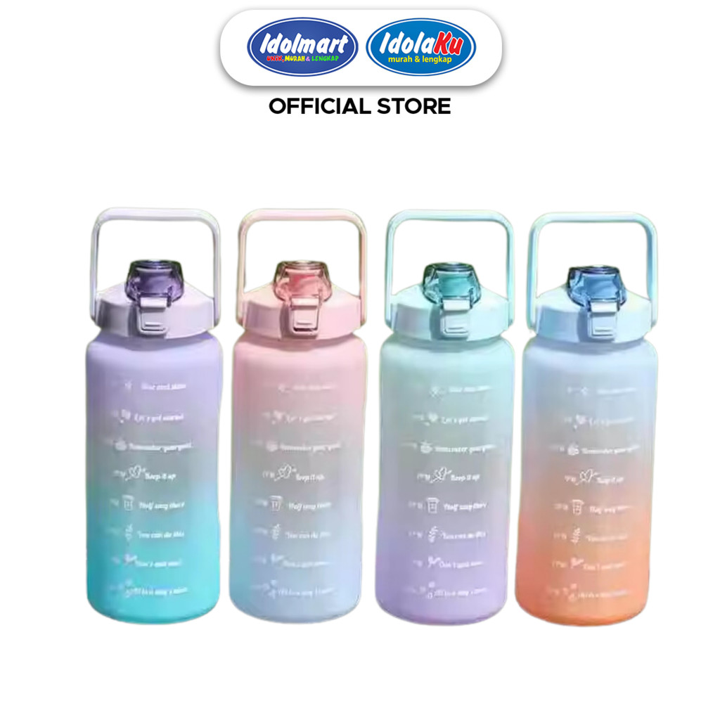 Jual IDOLAKU Botol Minum Gradasi 2 Liter Botol Minum Penanda Waktu ...