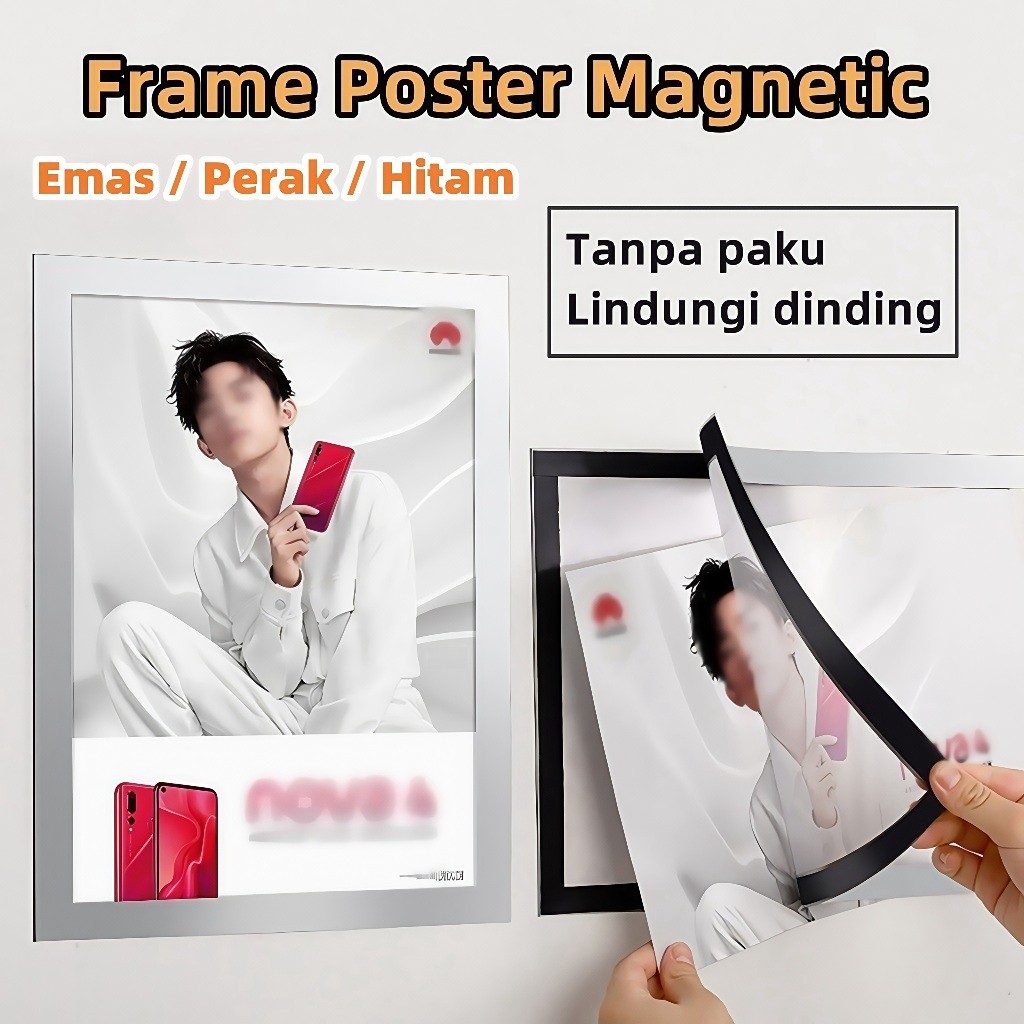 Jual Promo Frame Poster Magnetic Bingkai Foto Magnetik A3/A4 untuk ...