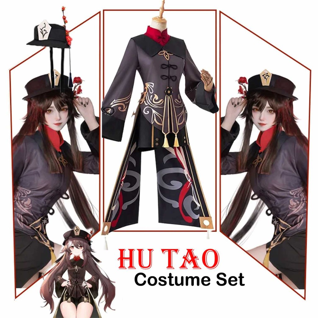 Jual Kostum Cosplay Hu Tao Genshin Impact Costume Full Set - HT9-6 ...
