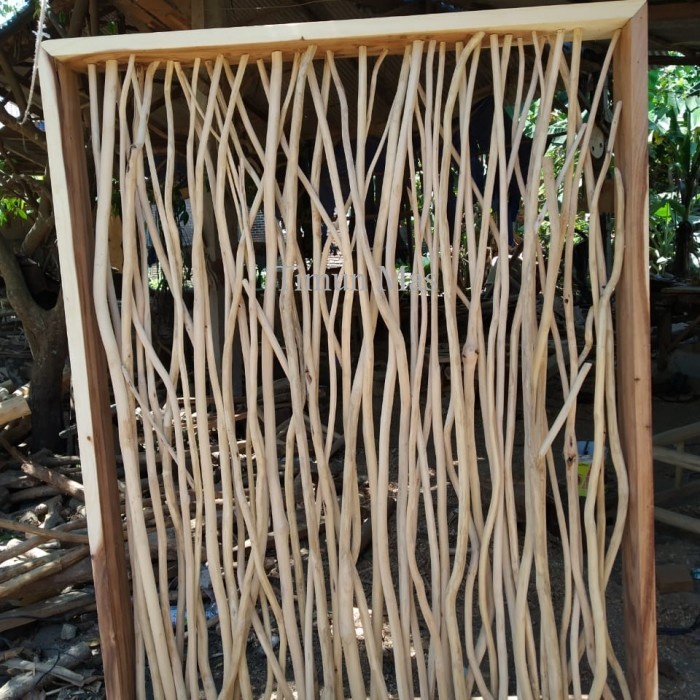 Jual Backdrop partisi penyekat ruangan ranting kayu kombinasi frame ...