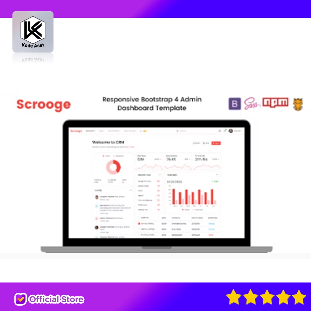 Jual SCROOGE - BOOTSTRAP 4 RESPONSIVE ADMIN DASHBOARD TEMPLATE + UI KIT BY KODEASET | Shopee ...