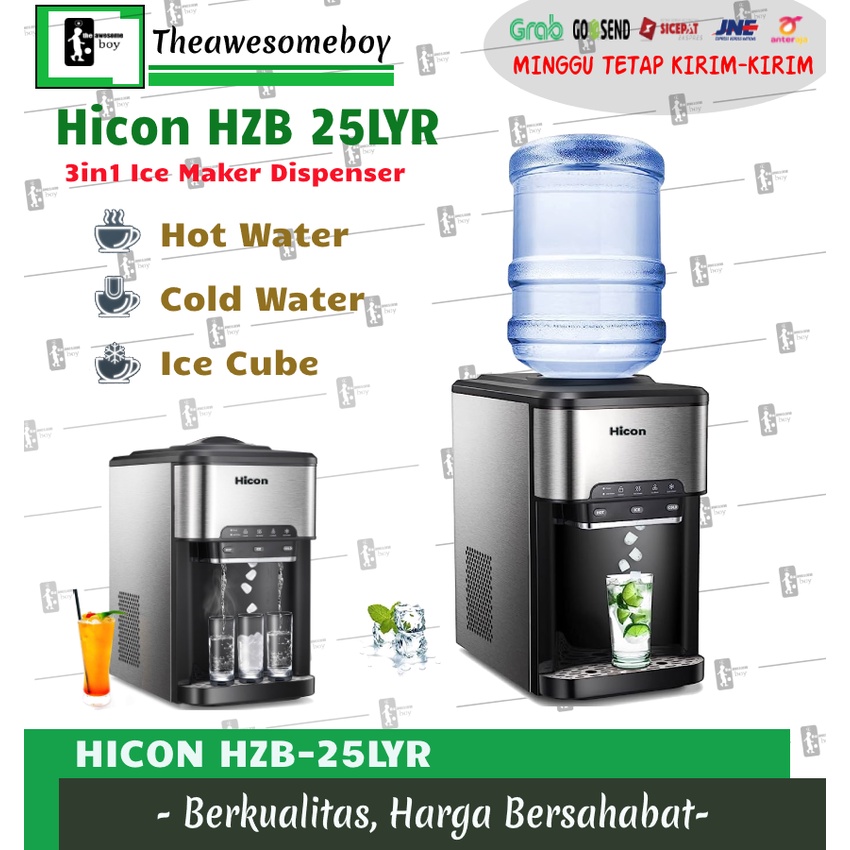 Jual 3in1 Hicon HZB 25LYR Dispenser Mesin Pembuat Es Batu Ice Cube ...
