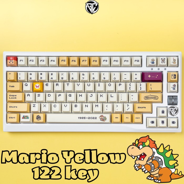 Jual KEYCAPS PBT MARIO YELLOW CHERRY PROFILE SUBLIM MECHANICAL KEYBOARD ...