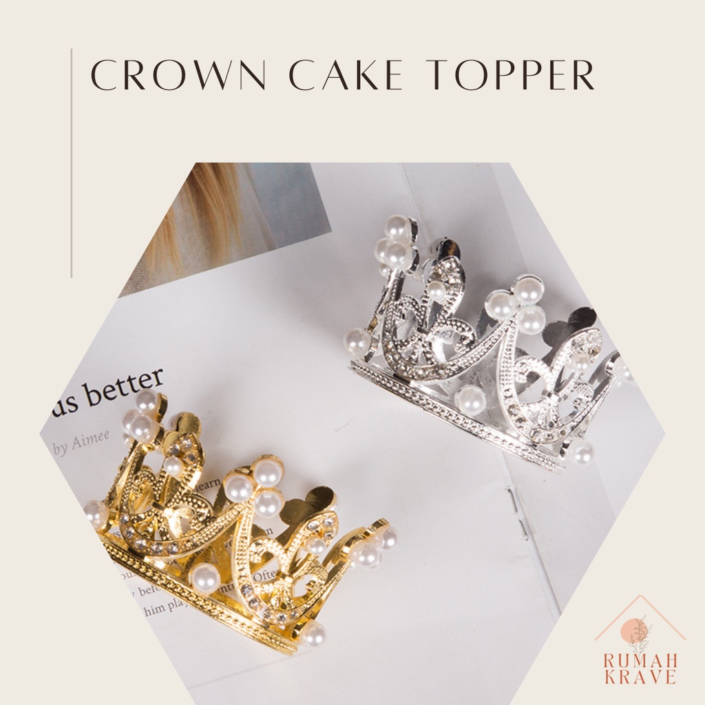 Jual RUMAH KRAVE - Crown Cake Topper 6.5cm Mahkota Mini Hiasan Dekor ...