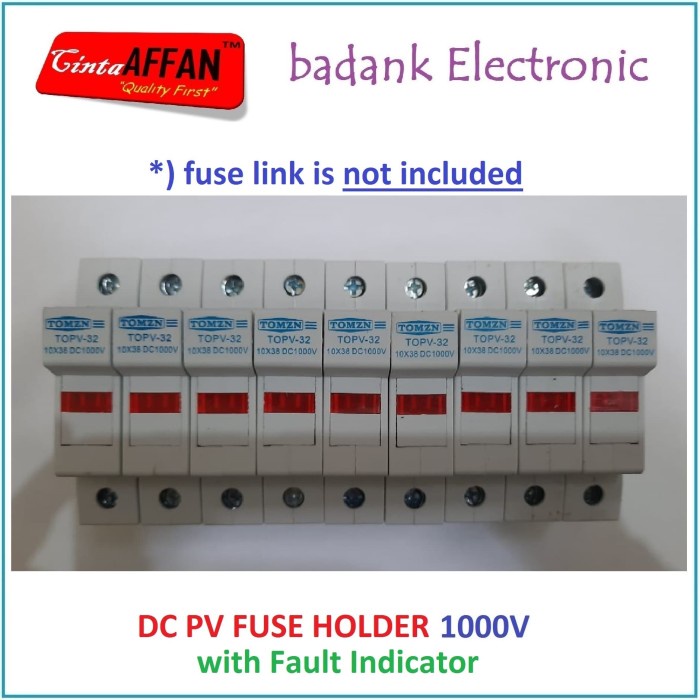 Jual DC 1000V Fuse Holder 1P with INDICATOR LAMP Solar Cell Panel Surya ...
