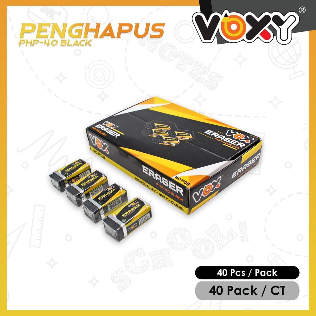 Jual Penghapus Eraser Pensil 1 Box 40 Pcs Hitam Putih | Shopee Indonesia