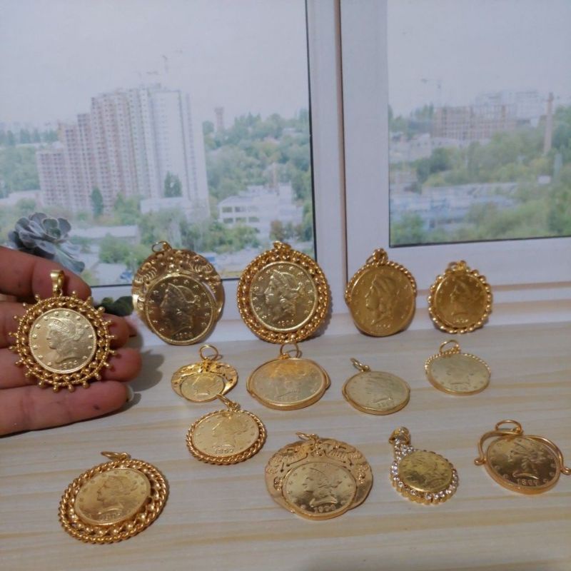 Jual Liontin koin liberti rupiah ringgit suku tempahan mirip persis 100 ...