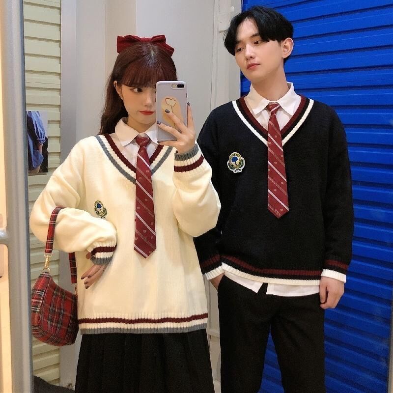 Jual 8Korean version of autumn and winter school uniform, sweater set ...