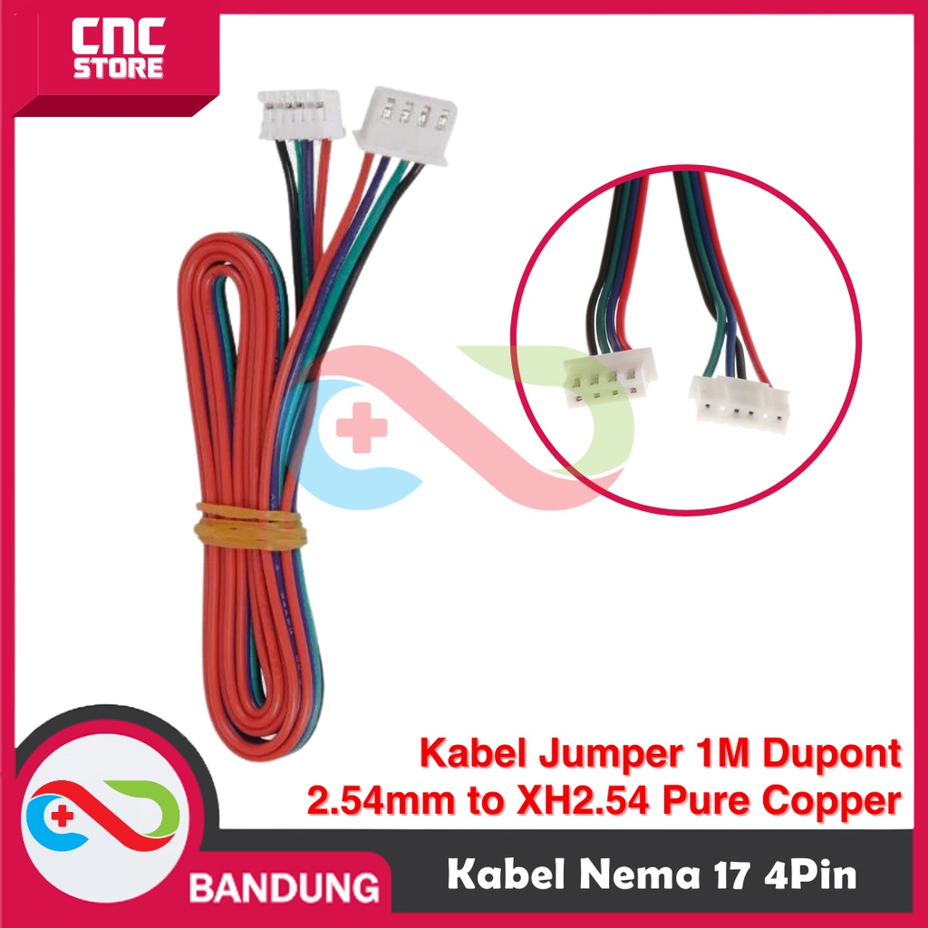 Jual KABEL JUMPER MOTOR STEPPER NEMA 17 100CM 4PIN DUPONT 2.54MM TO XH2 ...
