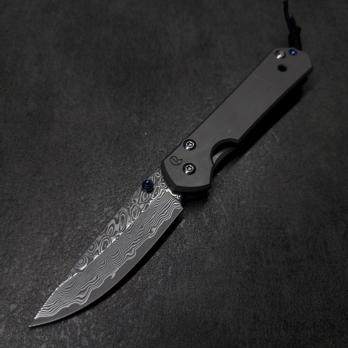 Jual Pisau Lipat Chris Reeve Sebenza Damascus Blade Titanium Handle ...