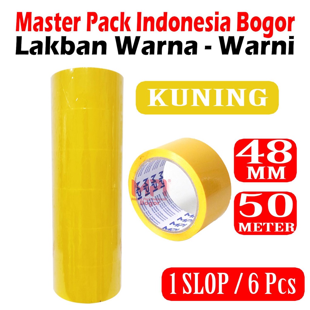 Jual 1 SLOP [ 6 PCS ] Lakban MPI Warna Kuning 48 mm x 50 Meter - Lakban ...