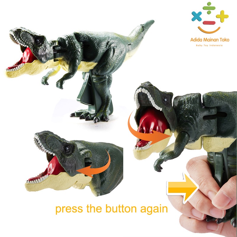 Jual Adida Toys Mainan Press Pistol Dinosaurus Raungan Ayunan Kiri Dan ...