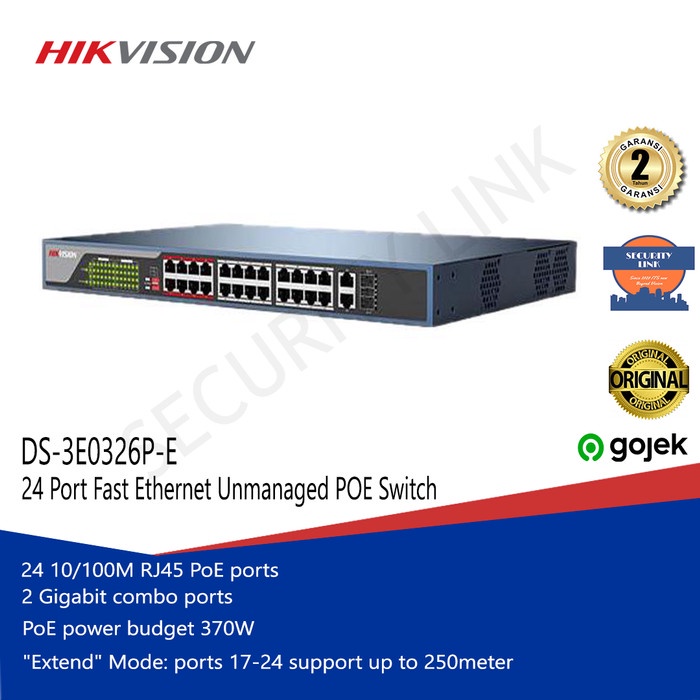 Jual POE SWITCH 24 Port Hikvision DS-3E0326P-E | Shopee Indonesia