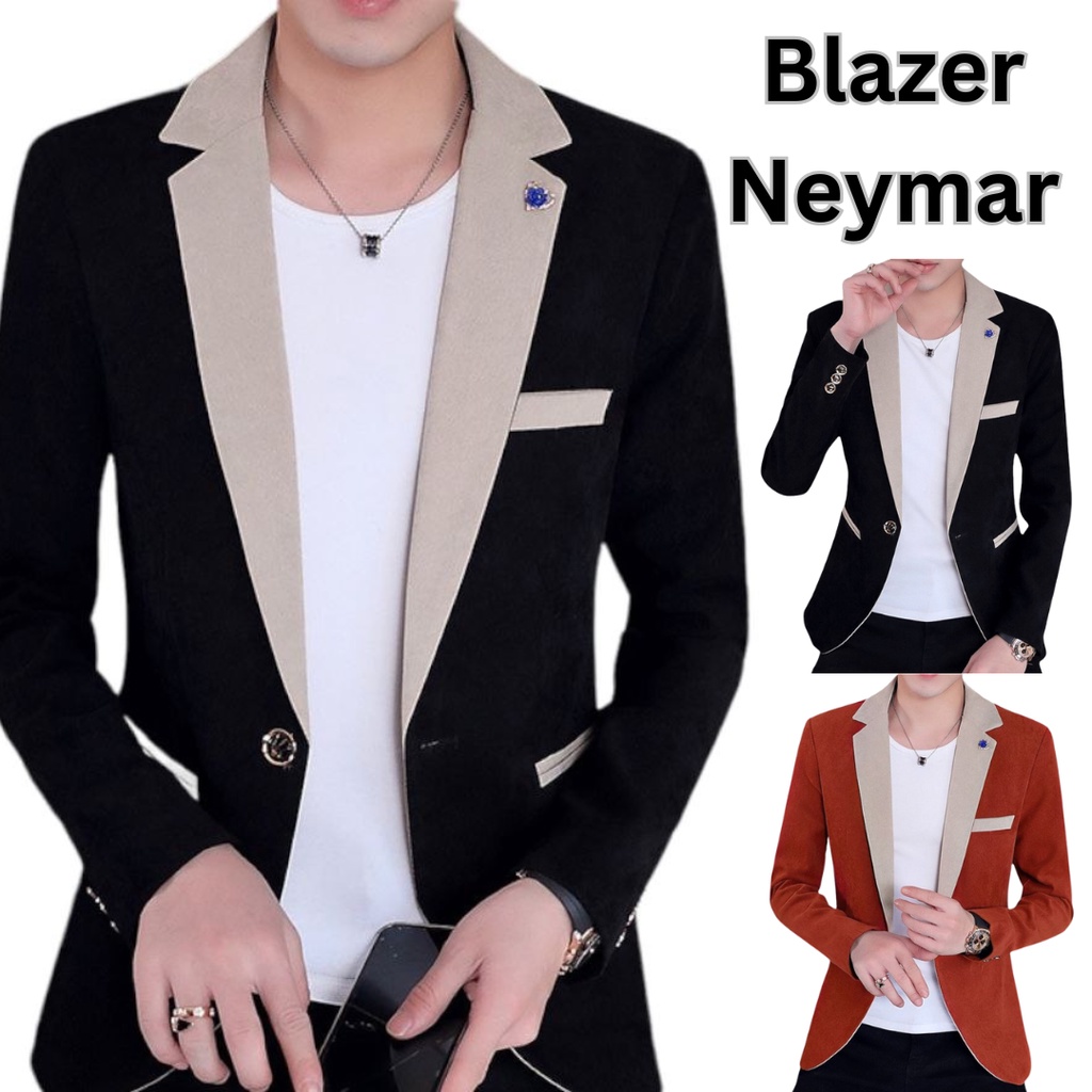 Jual Edison - Jas Blazer Pria Korea Slimfit Casual Hitam Teracota ...