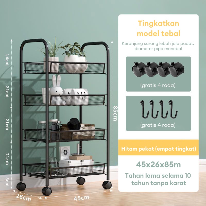 Jual Rak Troli Susun Rak Roda Rak Lantai Beroda Rak Ruang Tamu Rak ...