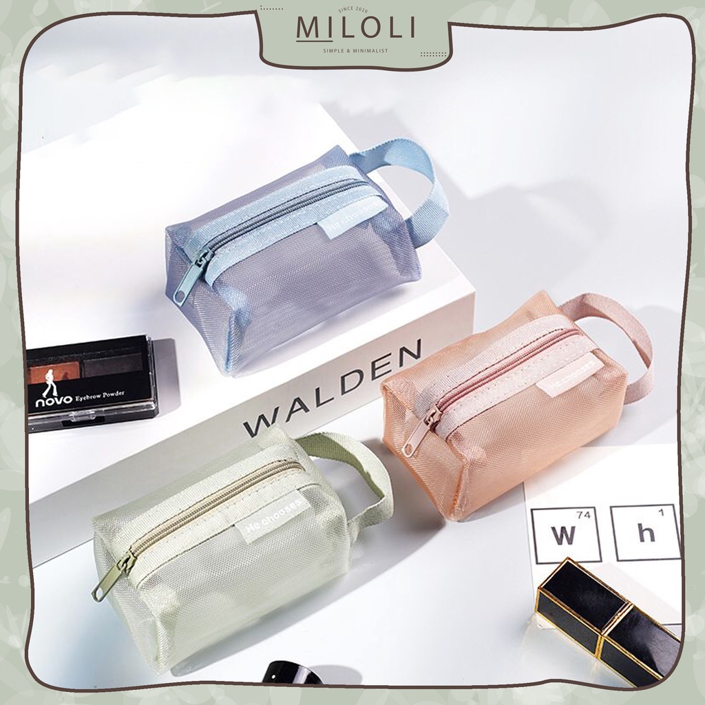 Jual [MILOLI] 1Pcs MINI SIMPLE TRANSPARANT Nylon Square Wallet Small ...