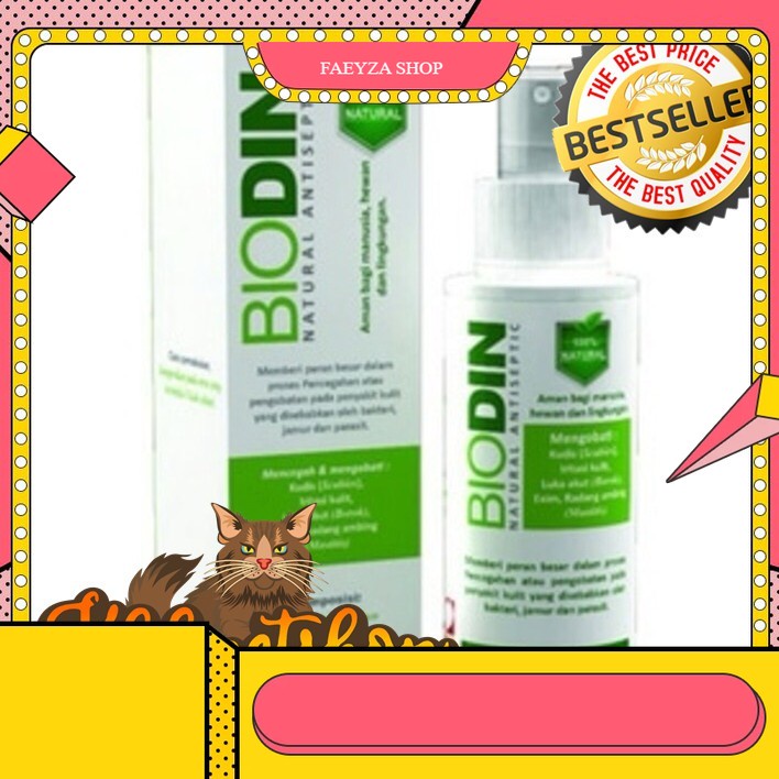 Jual Obat Spray Scabies Demodex parasit kulit Biodin kucing anjing ...