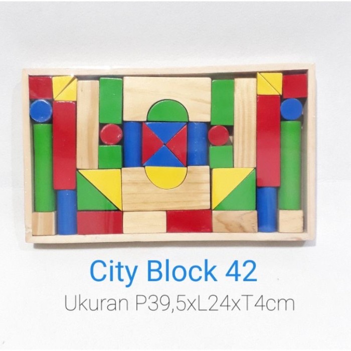 Jual BLOCK SUSUN KAYU WOODEN HOUSE BLOK BENTUK SHAPE RUMAH CITY - WARNA ...