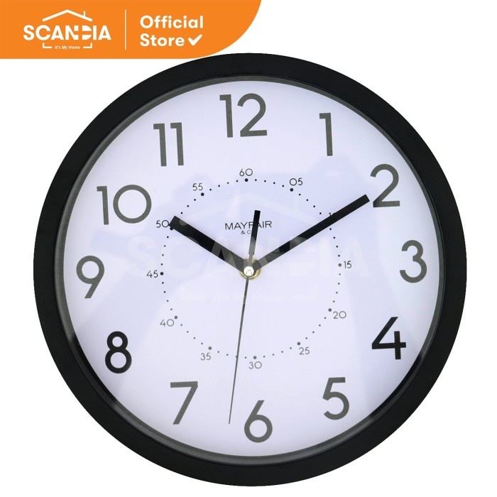 Jual SCANDIA Jam Dinding Clock Big Numbers 25cm Black & White (GW0143 ...