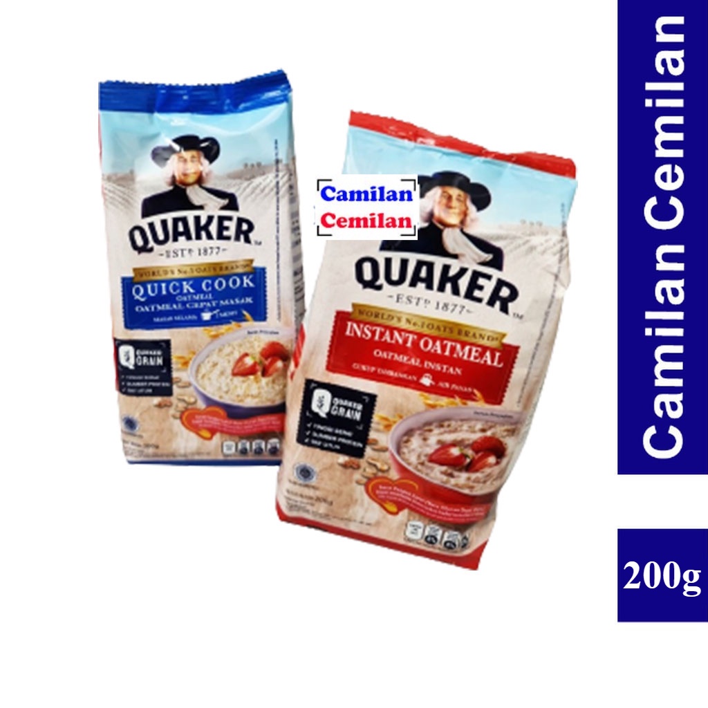 Jual Quaker Oats Oatmeal Instant Quick Cooking 200 gr | Shopee Indonesia
