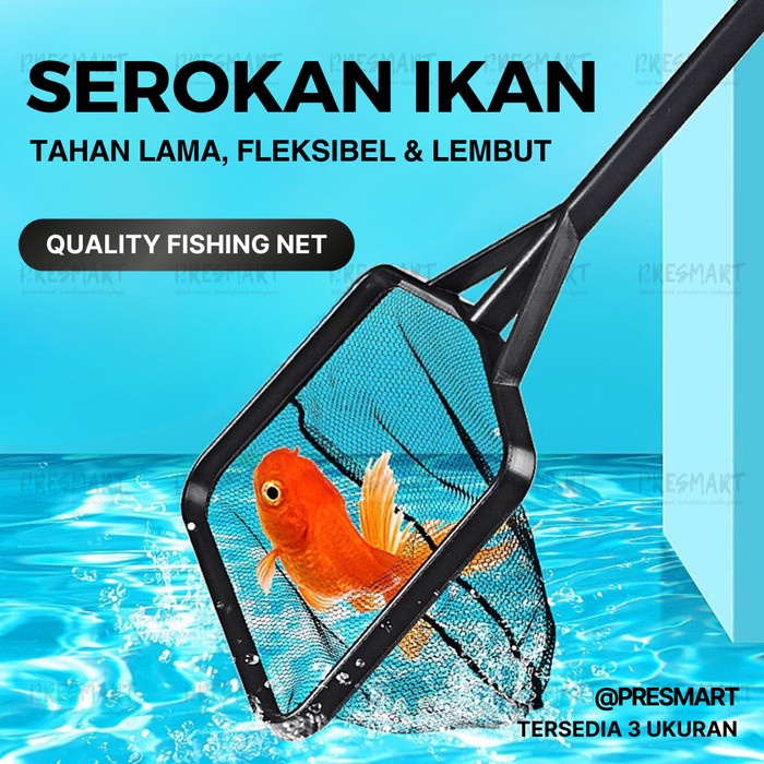 Jual SEROKAN IKAN AQUARIUM SESER SARINGAN SEROK JARING UDANG FISH NET ...