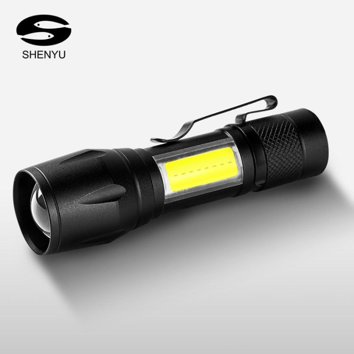 Jual Senter LED Mini Q5 COB 300lm with Battery 7098 Black | Shopee ...