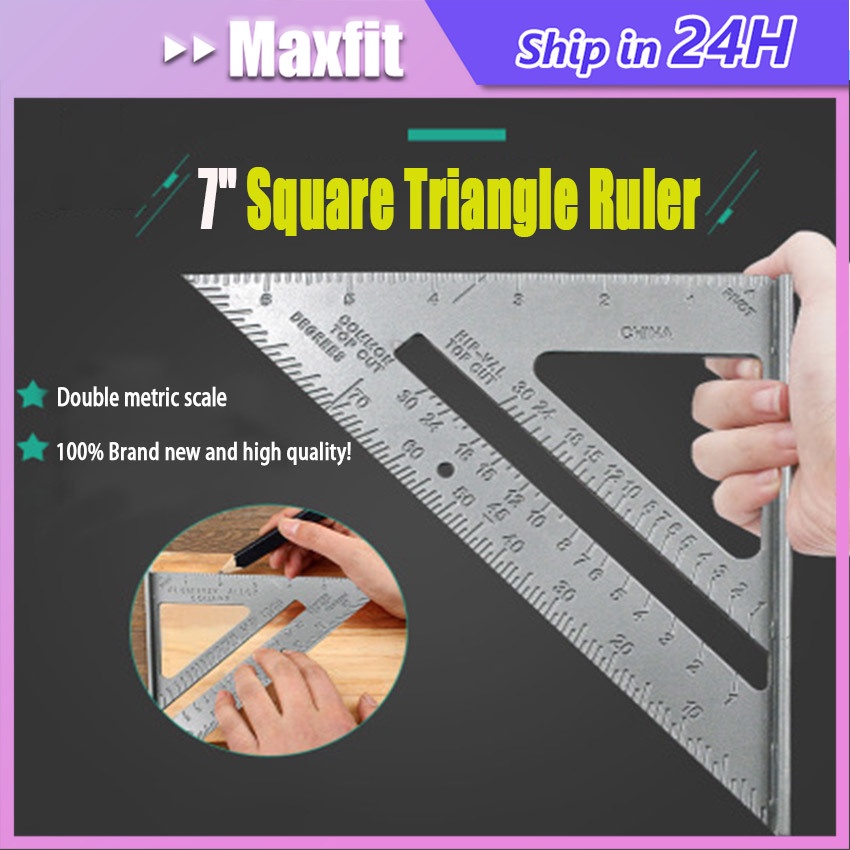 Jual 【pengiriman dlm 24jam】Aluminium 7 Inch Penggaris Siku Segitiga ...
