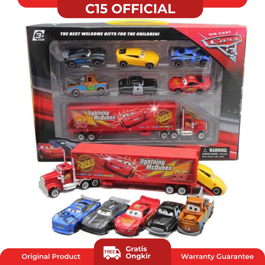 Jual Diecast Mainan Anak Disney Cars Lightning McQueen Set 7 in 1 ...