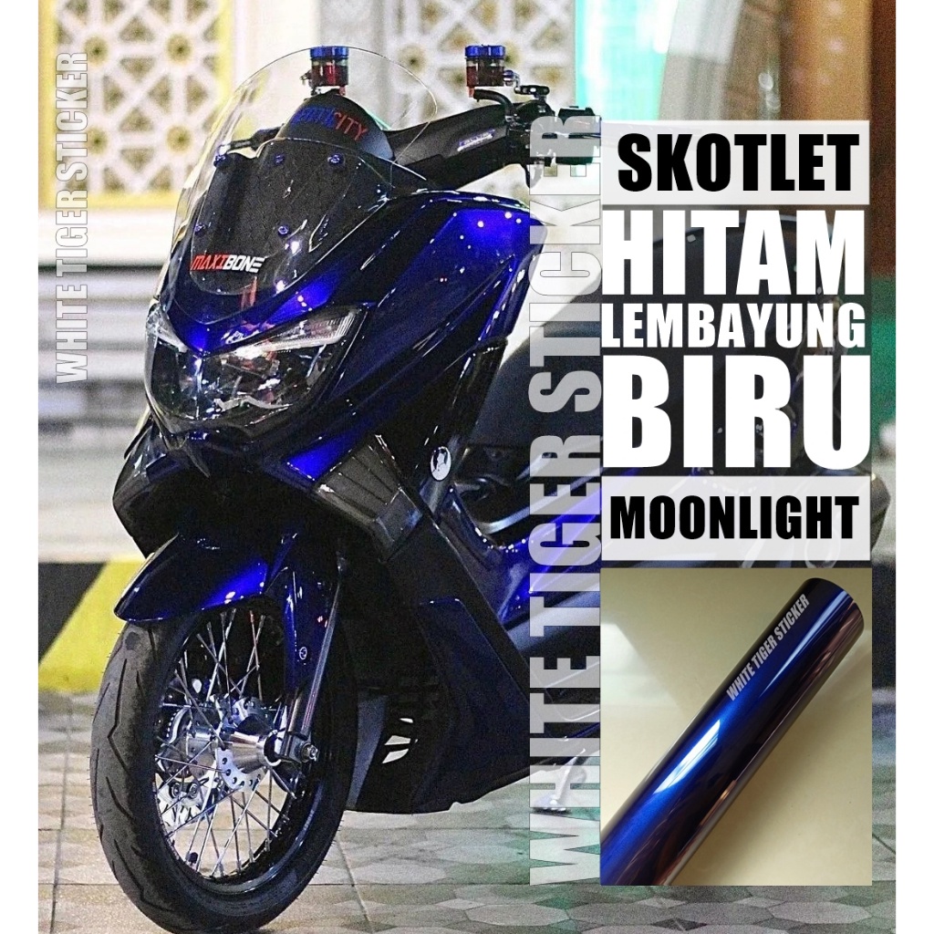 Jual SKOTLET STIKER MOTOR HITAM LEMBAYUNG BIRU SKOTLET MOONLIGHT BLUE ...